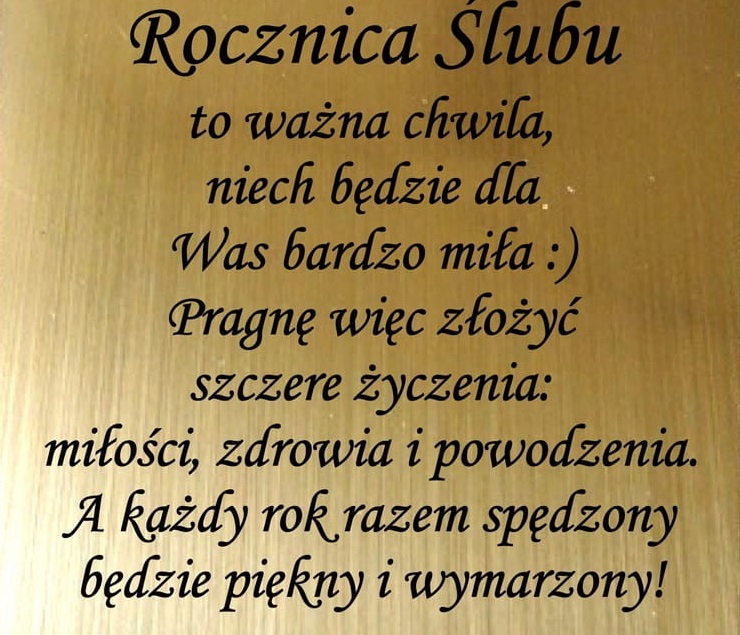 Życzenia na drewnie z okazji rocznicy ślubu - Życzenia na GifyAgusi.pl