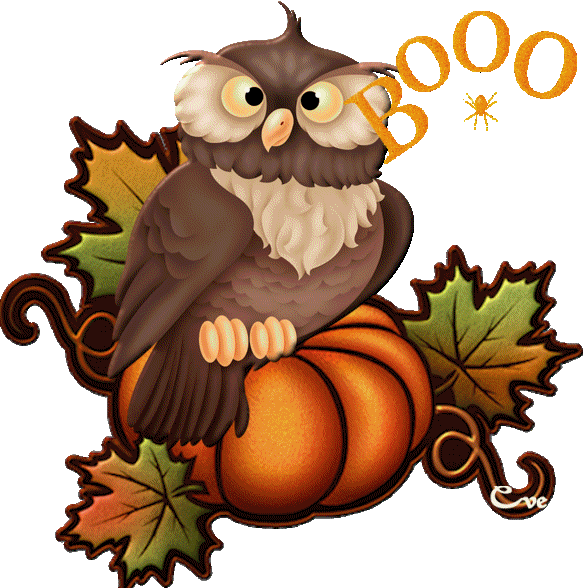 Sowa zmieniająca kolory na Halloween - Gify i obrazki na GifyAgusi.pl