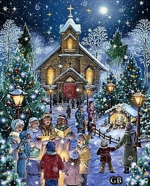 Młodzież śpiewa kolędy przed pasterką - Gify i obrazki na GifyAgusi.pl