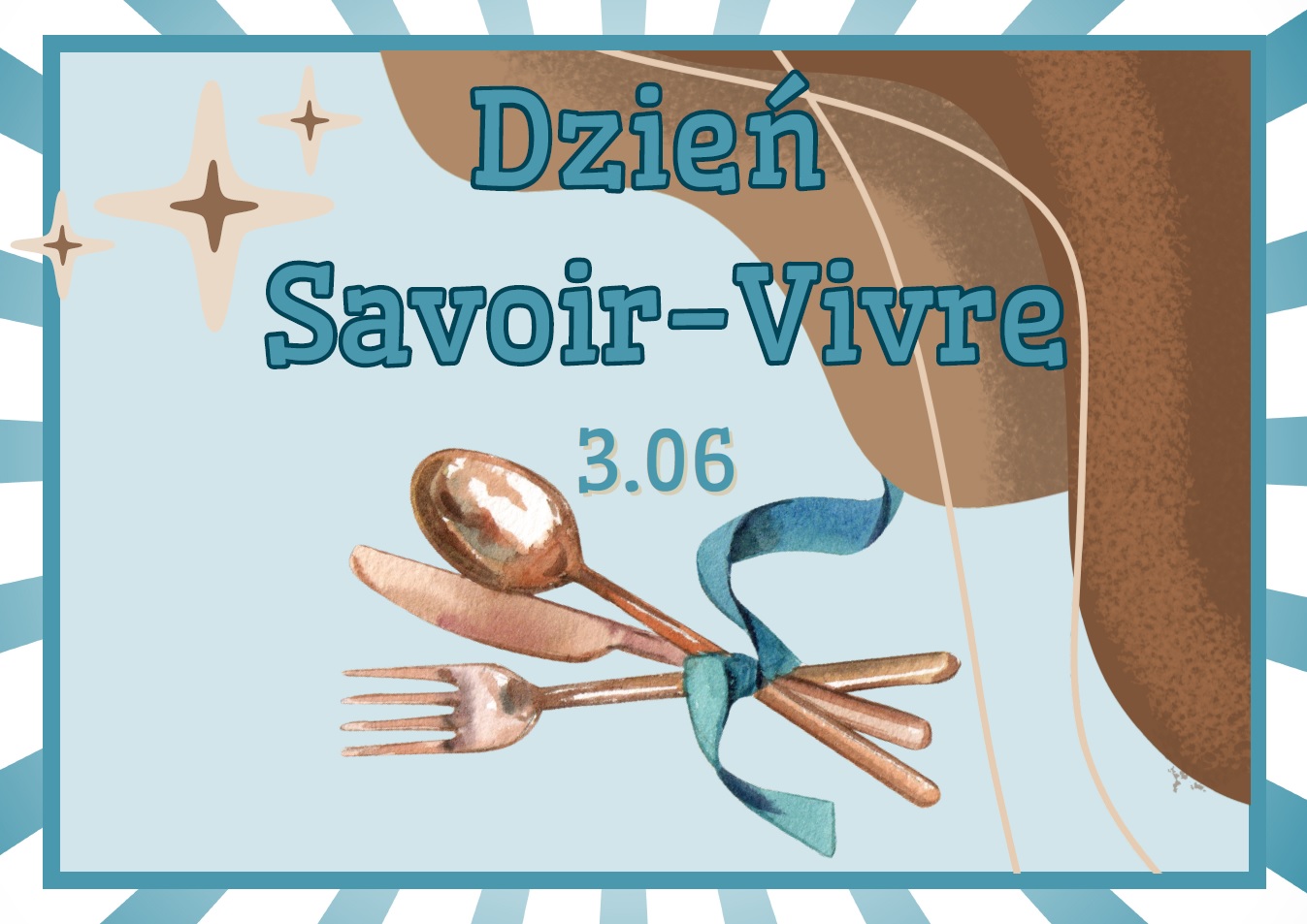 Niebieska kartka na dzień savoir vivre - Gify i obrazki na GifyAgusi.pl