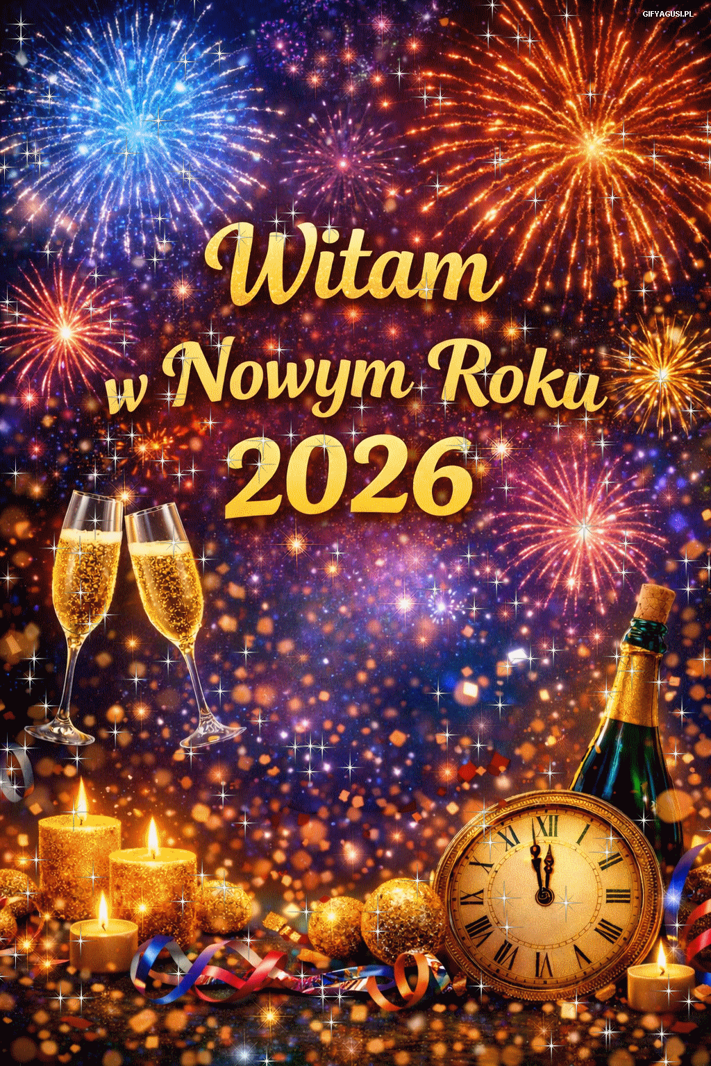 Witam w Nowym Roku 2026 - Gify i obrazki na GifyAgusi.pl